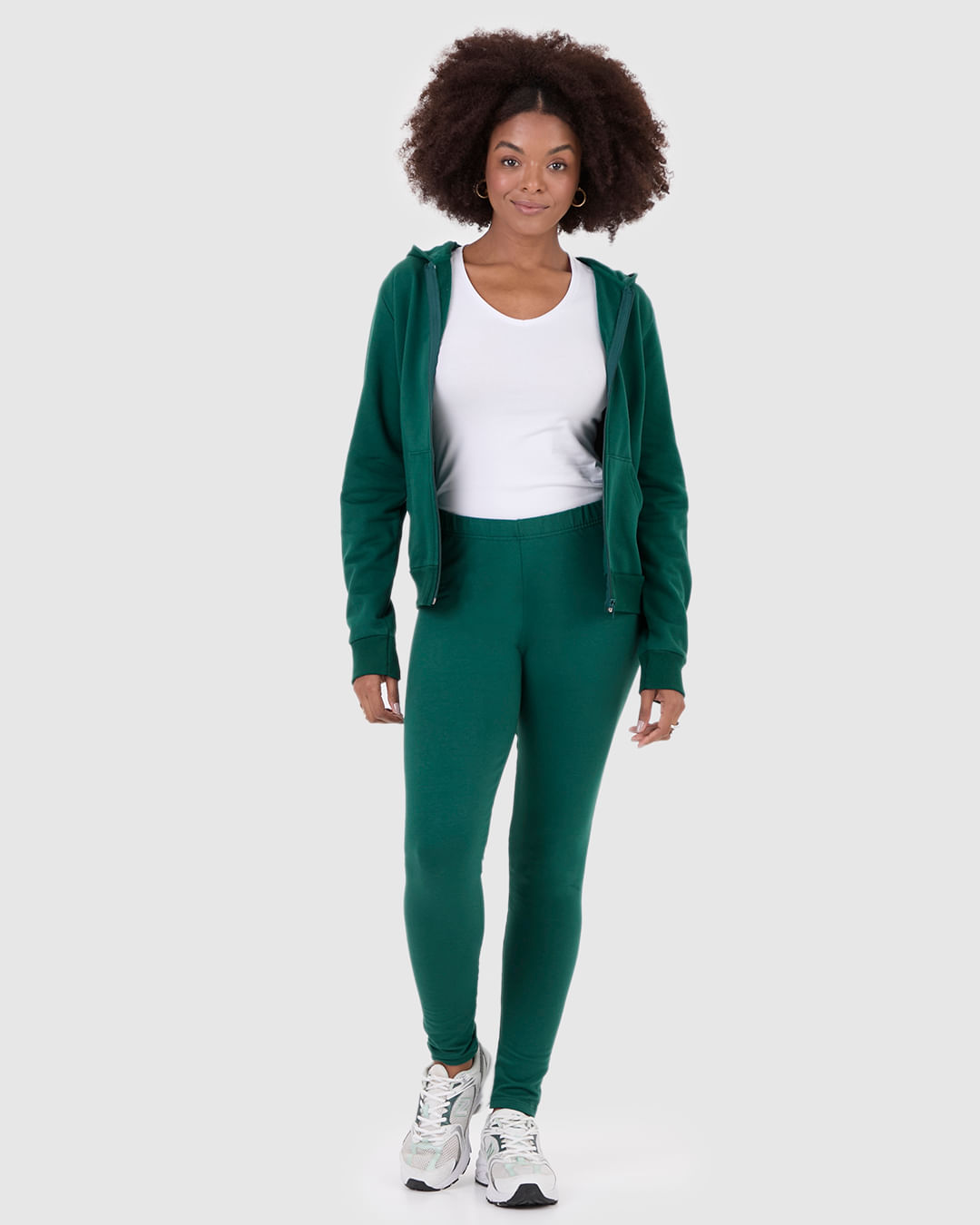 Jaqueta Básica Feminina Com Capuz Moletom Flanelado VERDE - Malwee