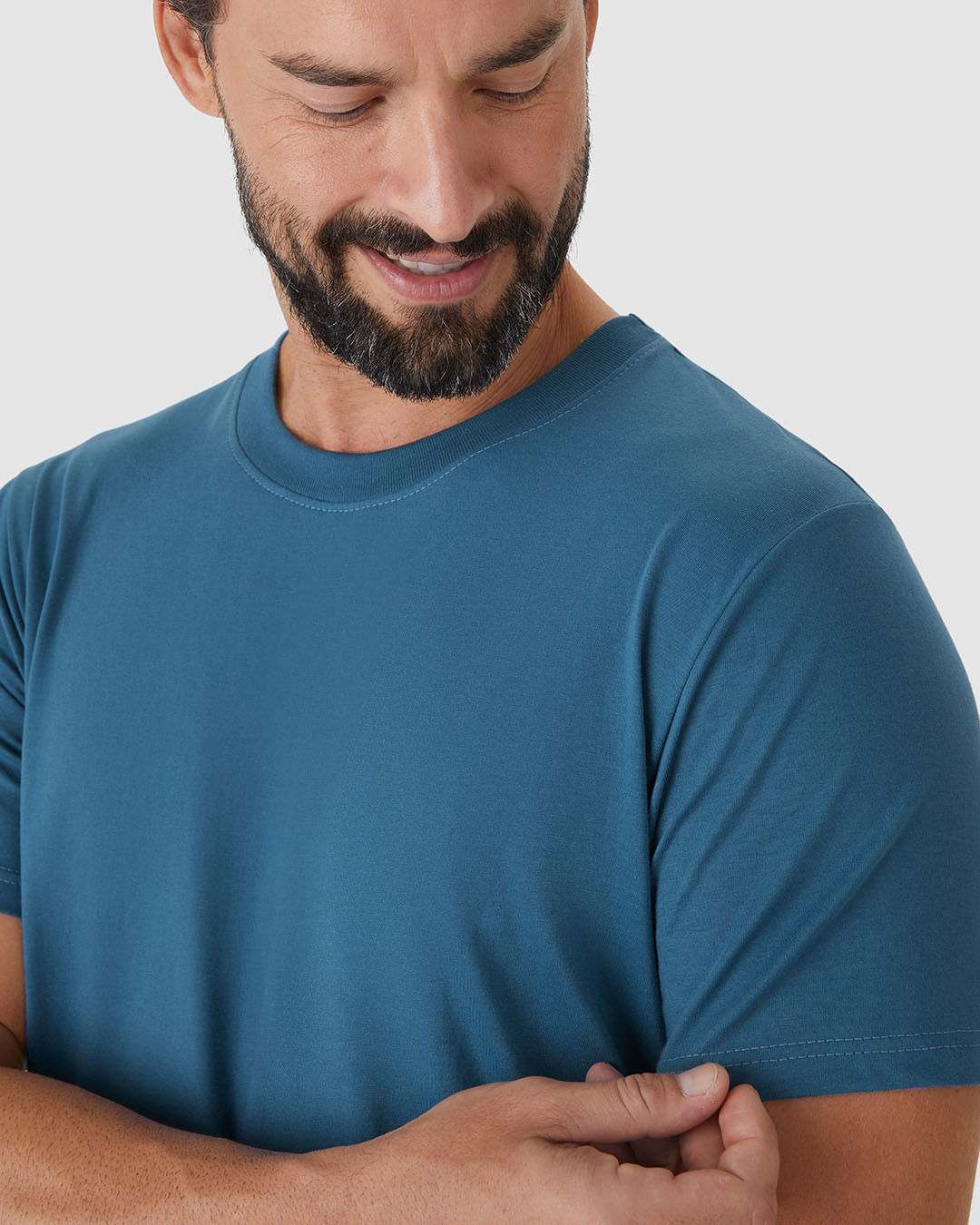 Camiseta Pima Masculina Com Acabamento No Decote Interno AZUL - Malwee
