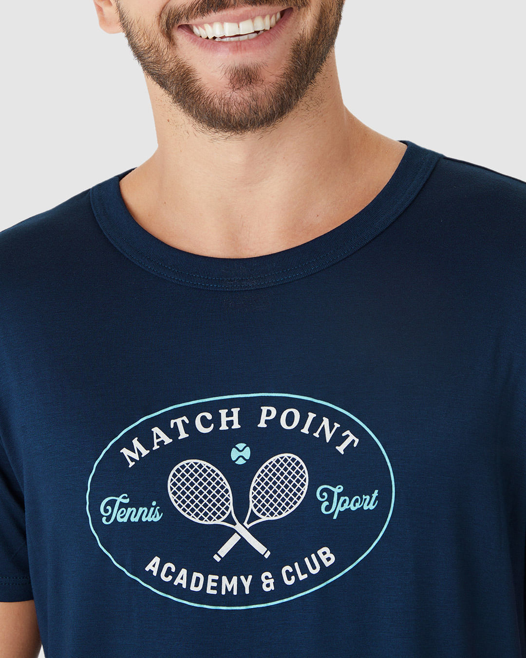Pijama Curto Masculino Match Point Academy & Club Em Viscose Stretch ...