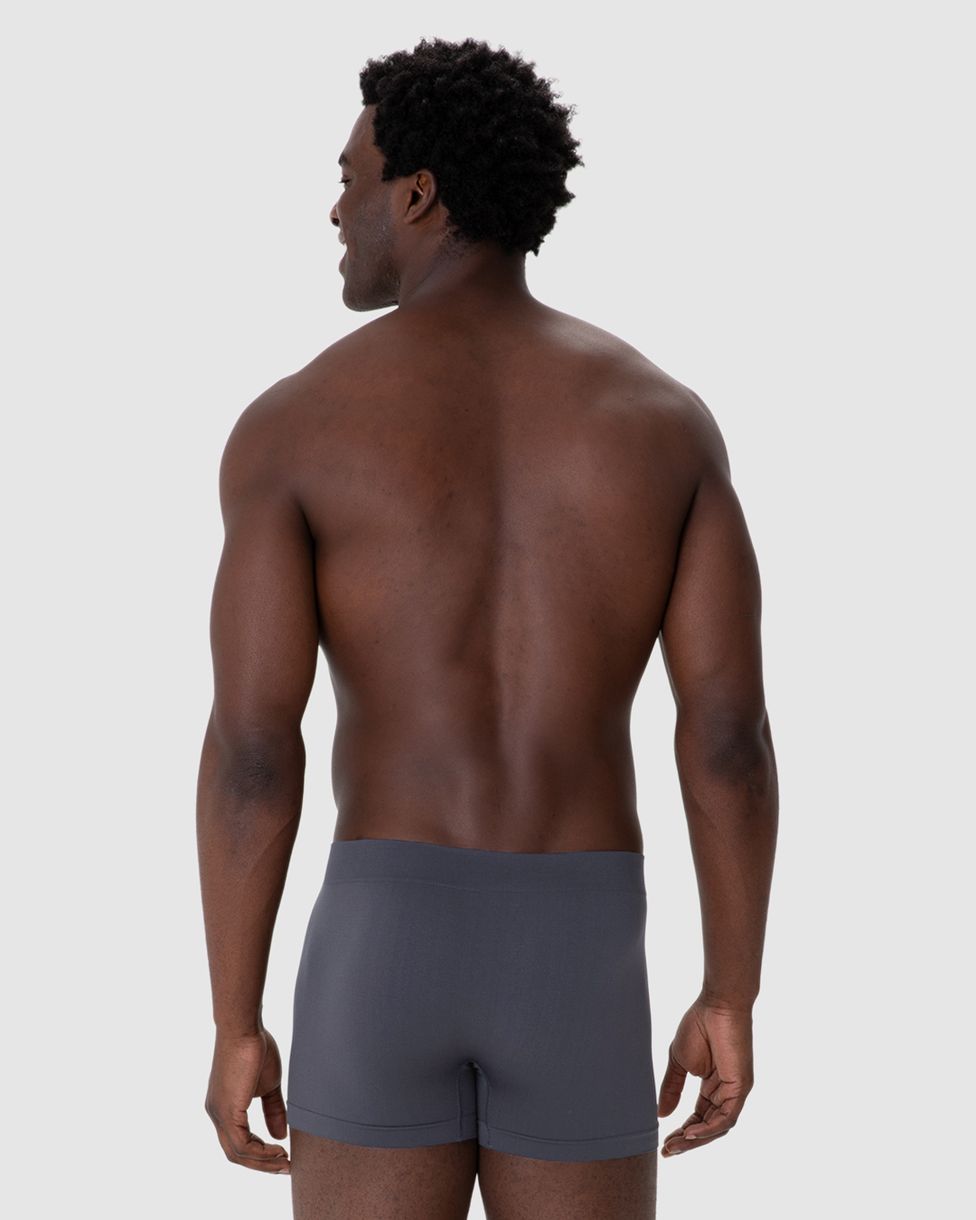 Cueca Masculina Boxer Sem Costura Logo Malwee Em Poliamida CINZA - Malwee