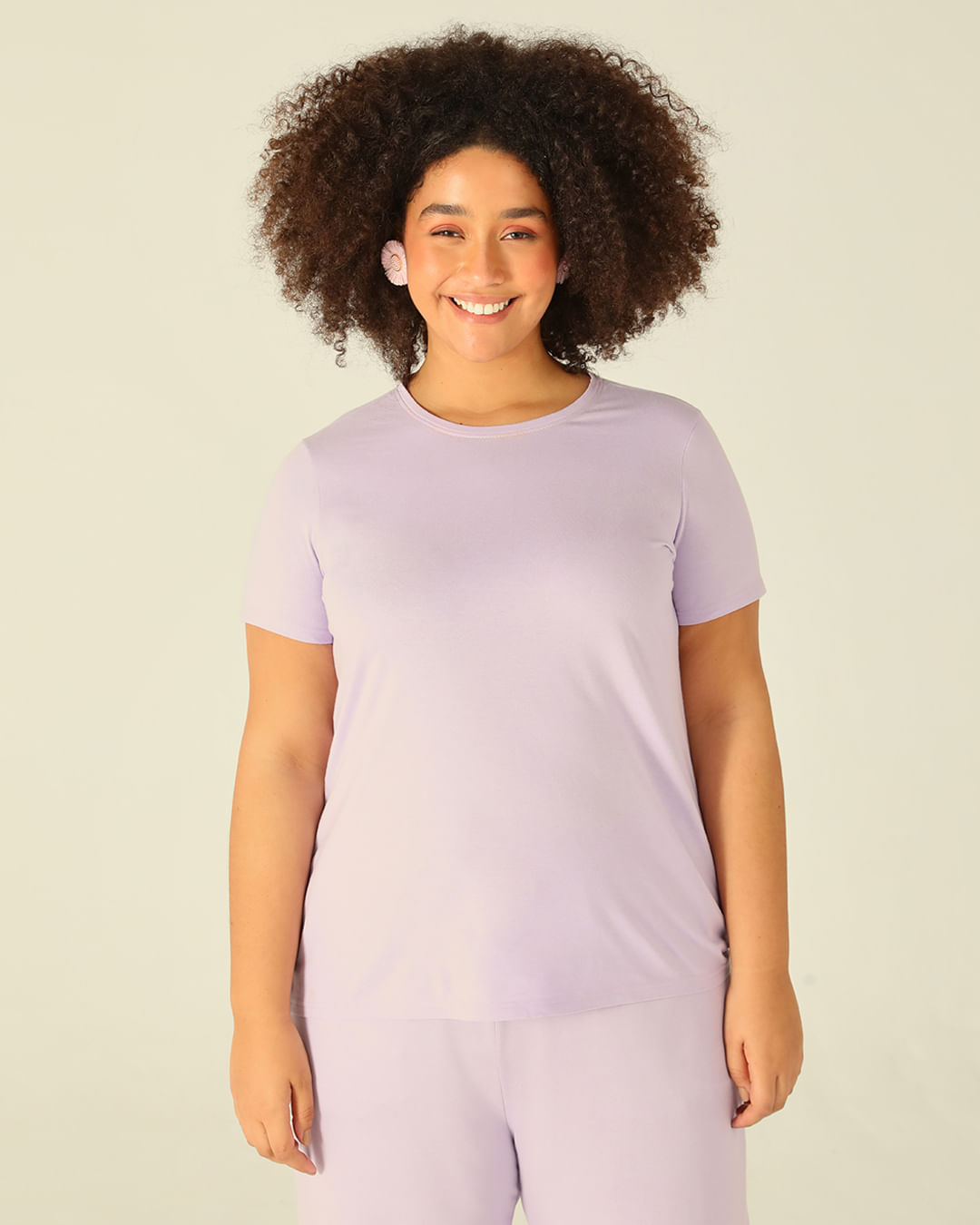 Blusa Básica Feminina Plus Size Em Malha Orgânicaroxo - Malwee