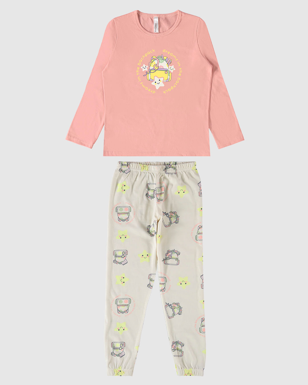 Pijama Infantil Menina Dreams In The Backpack Em Algodão Malwee Kids ...