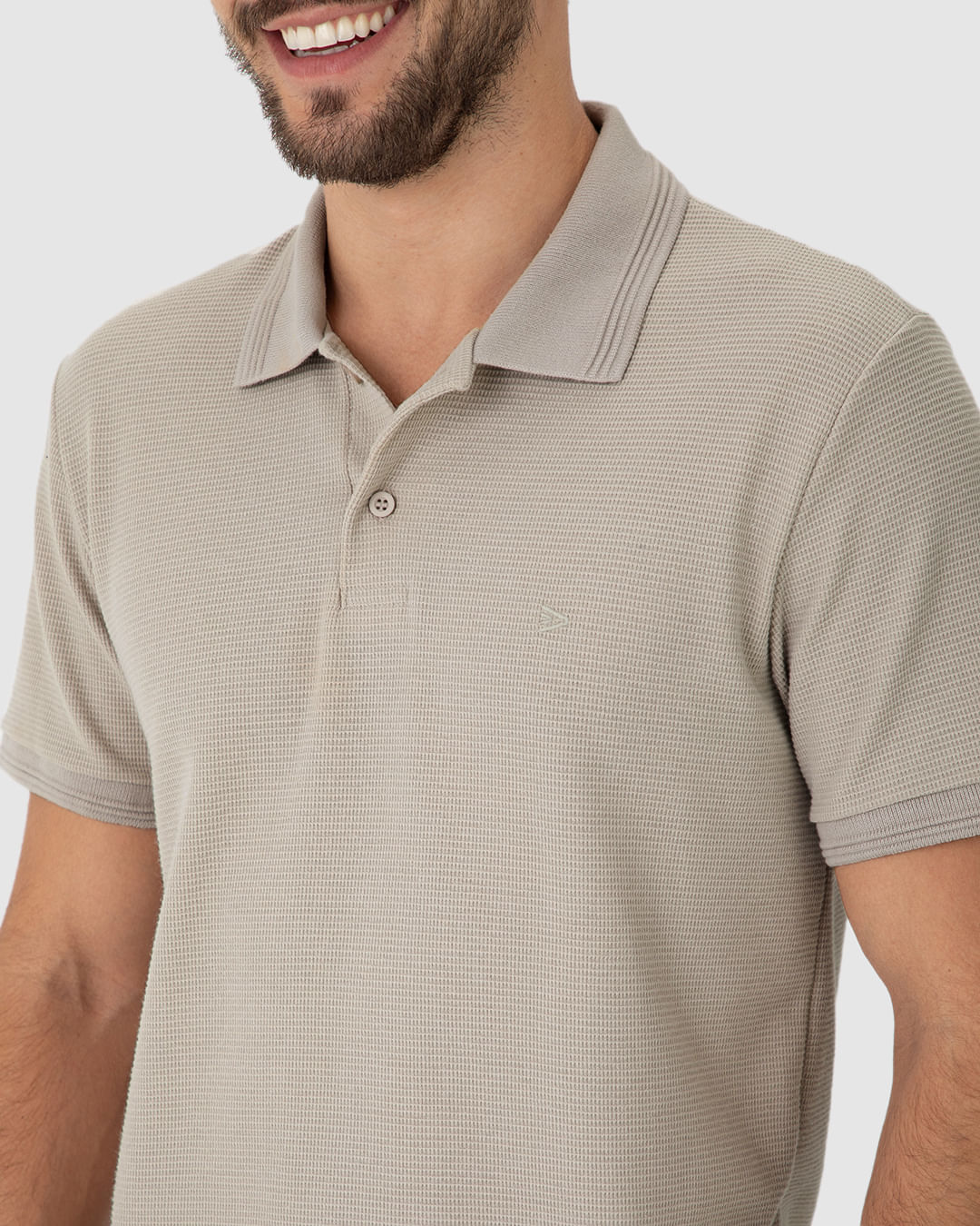 Camisa Polo Masculina Gola Esporte Em Malha Texturizada CINZA - Malwee