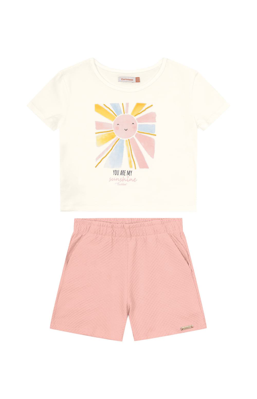 Conjunto Menina You Are My Sunshine Em Algodão - Carinhoso OFF WHITE ...
