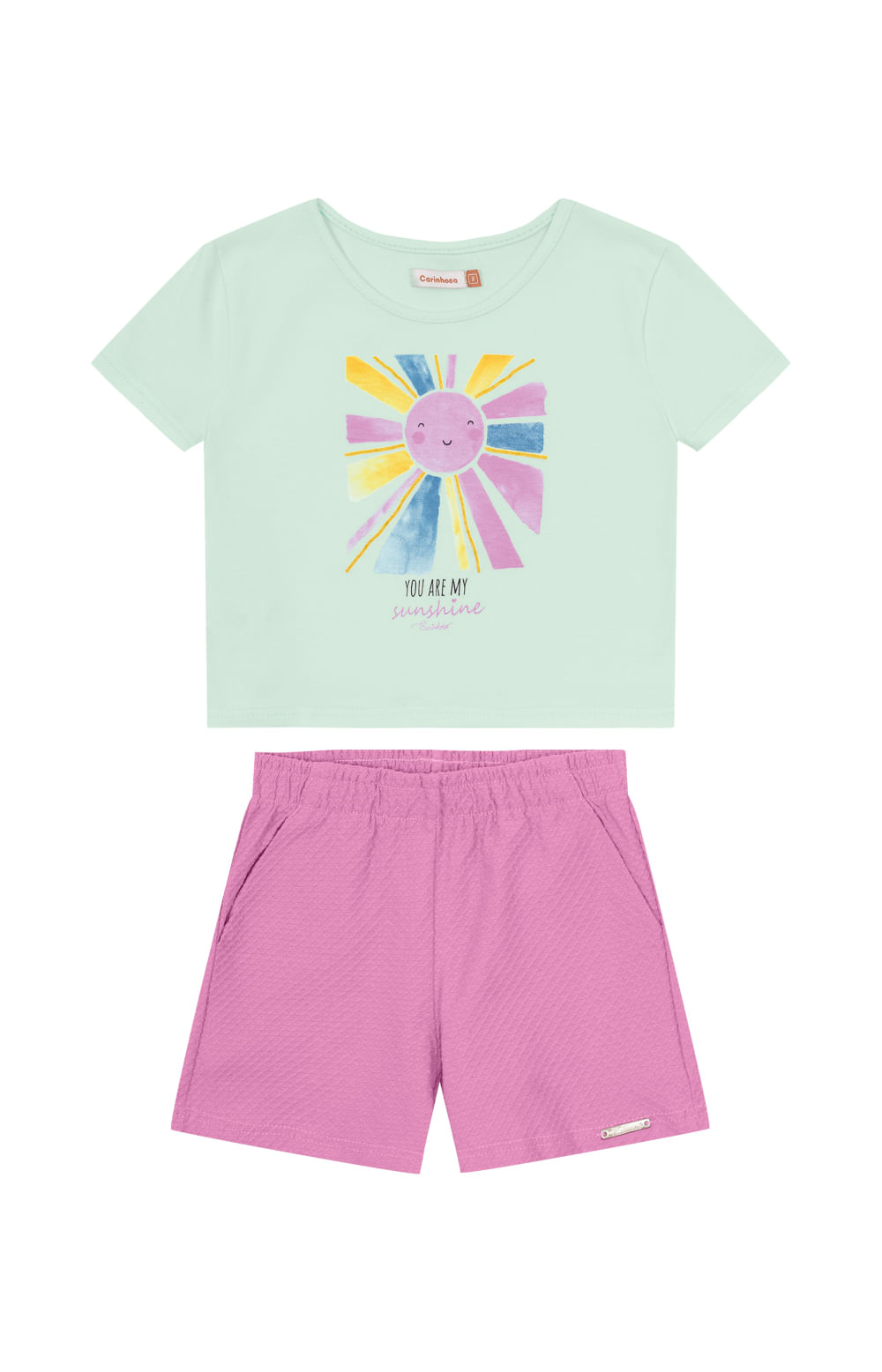 Conjunto Menina You Are My Sunshine Em Algodão - Carinhoso VERDE - Malwee