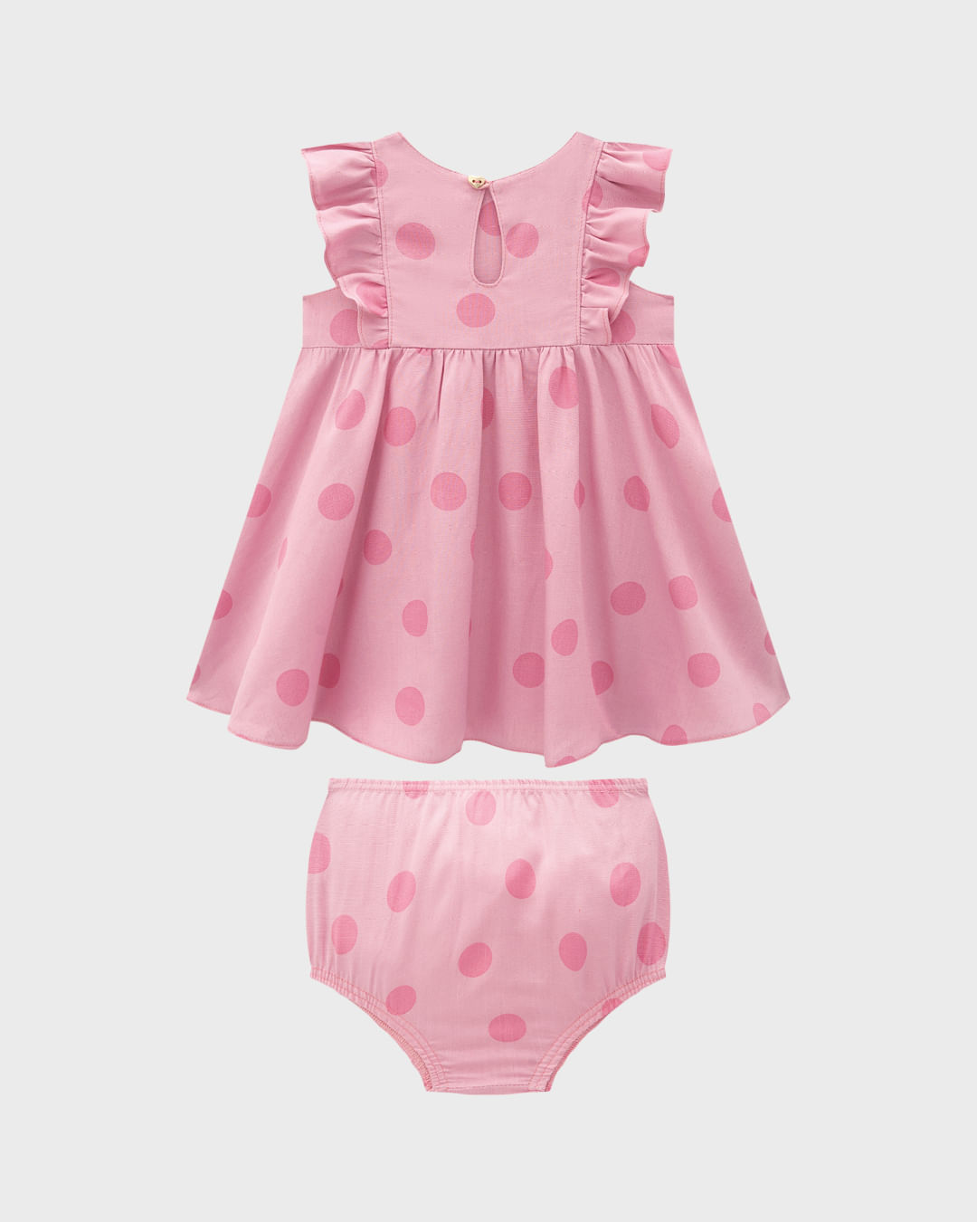 Conjunto Menina Vestido + Calcinha Estampa Poá Em Viscolinho Carinhoso ...