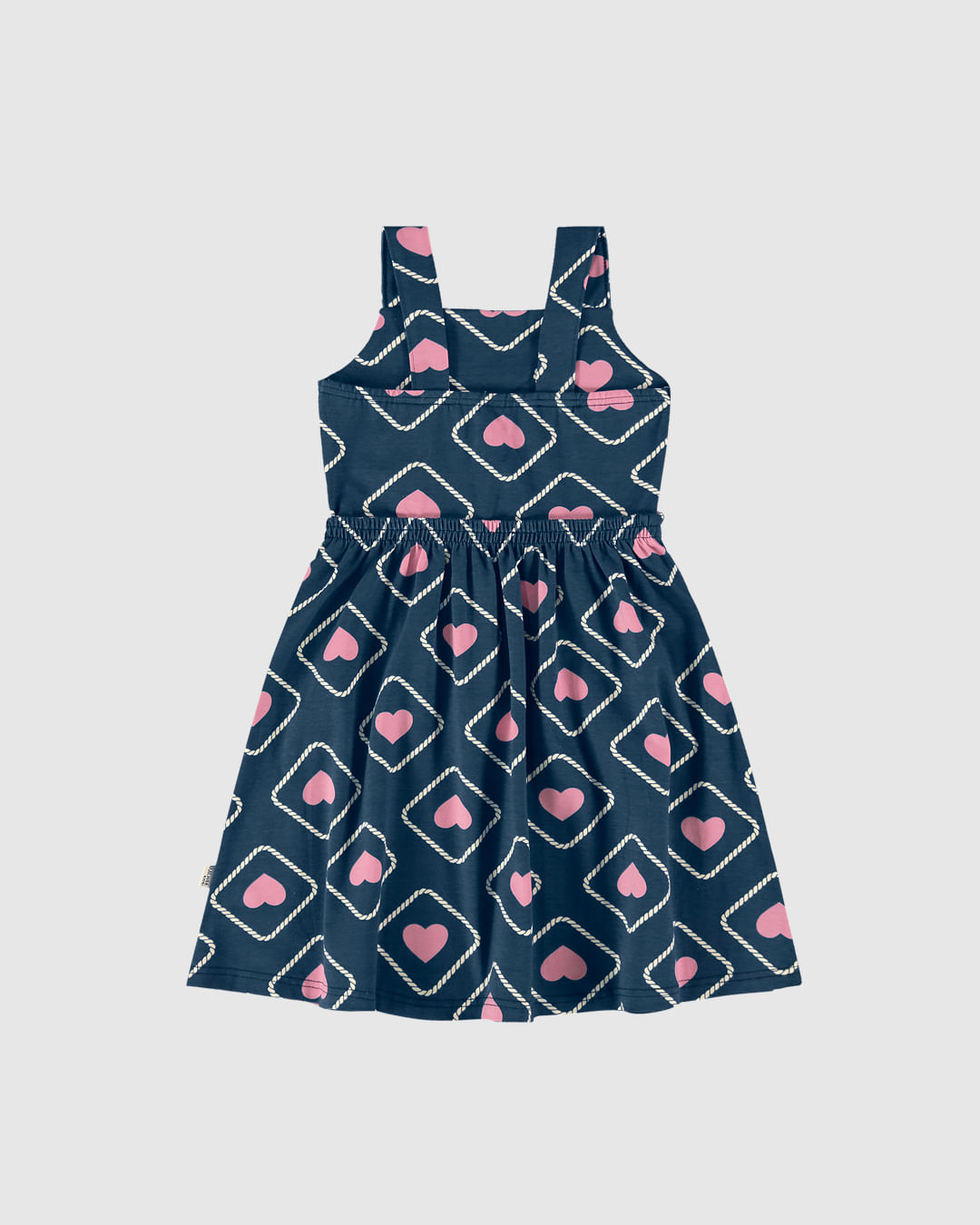 Vestido Infantil Acinturado Decote Reto Em Algodão Malwee Kids AZUL ...