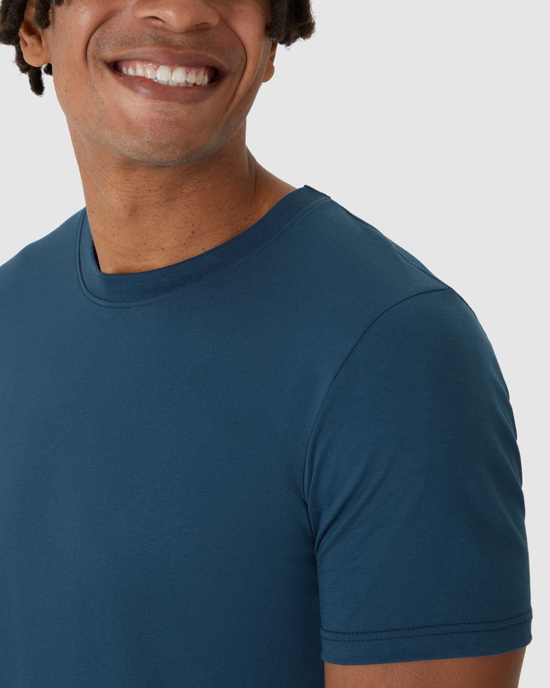 Camiseta Pima Masculina Com Acabamento No Decote Interno AZUL - Malwee
